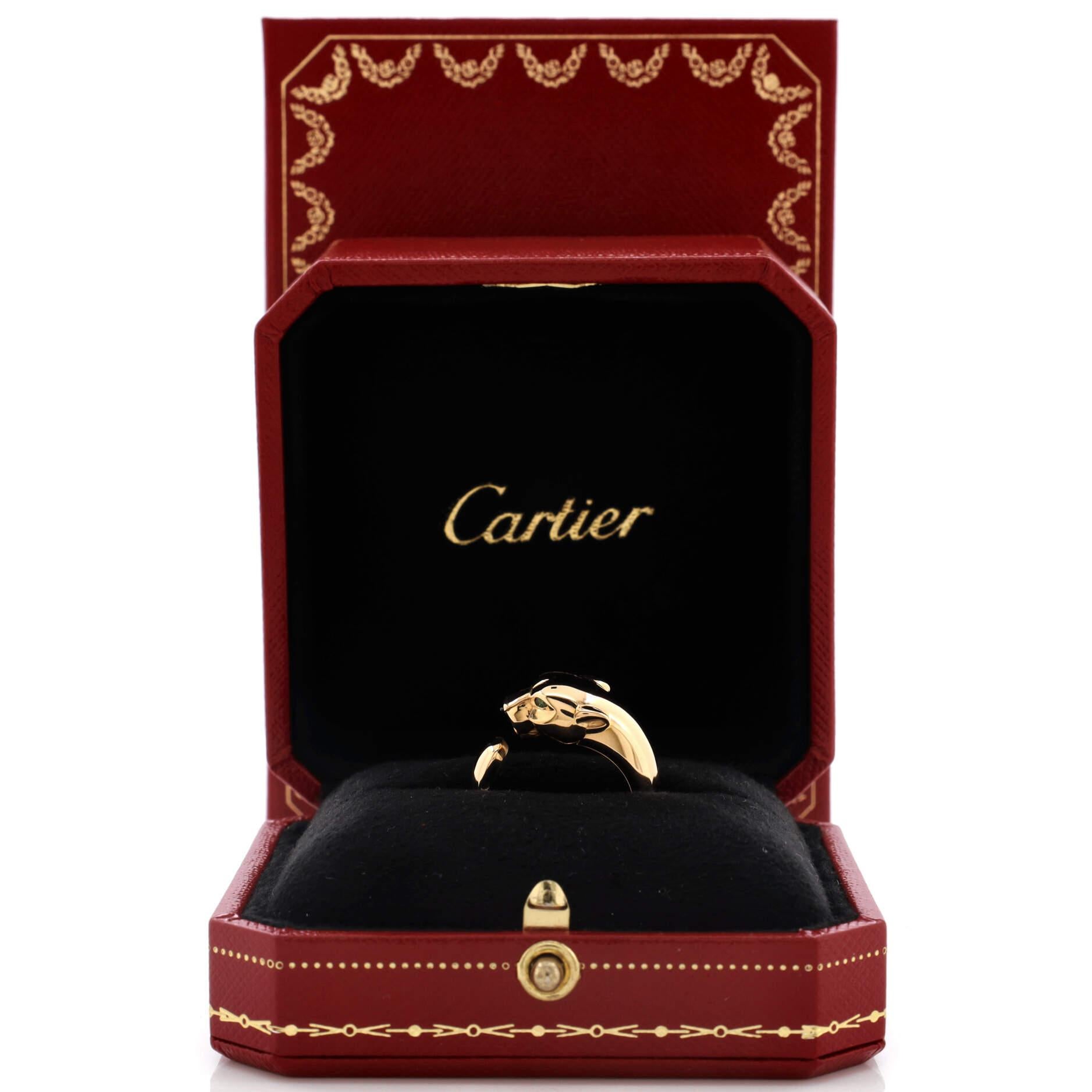Anello a fascia Cartier Panthere de Cartier in oro giallo 18 carati con ...