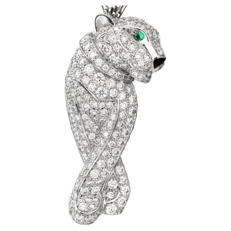 Cartier 'Panthère De Cartier' Diamond Panther Pendant Necklace For Sale ...