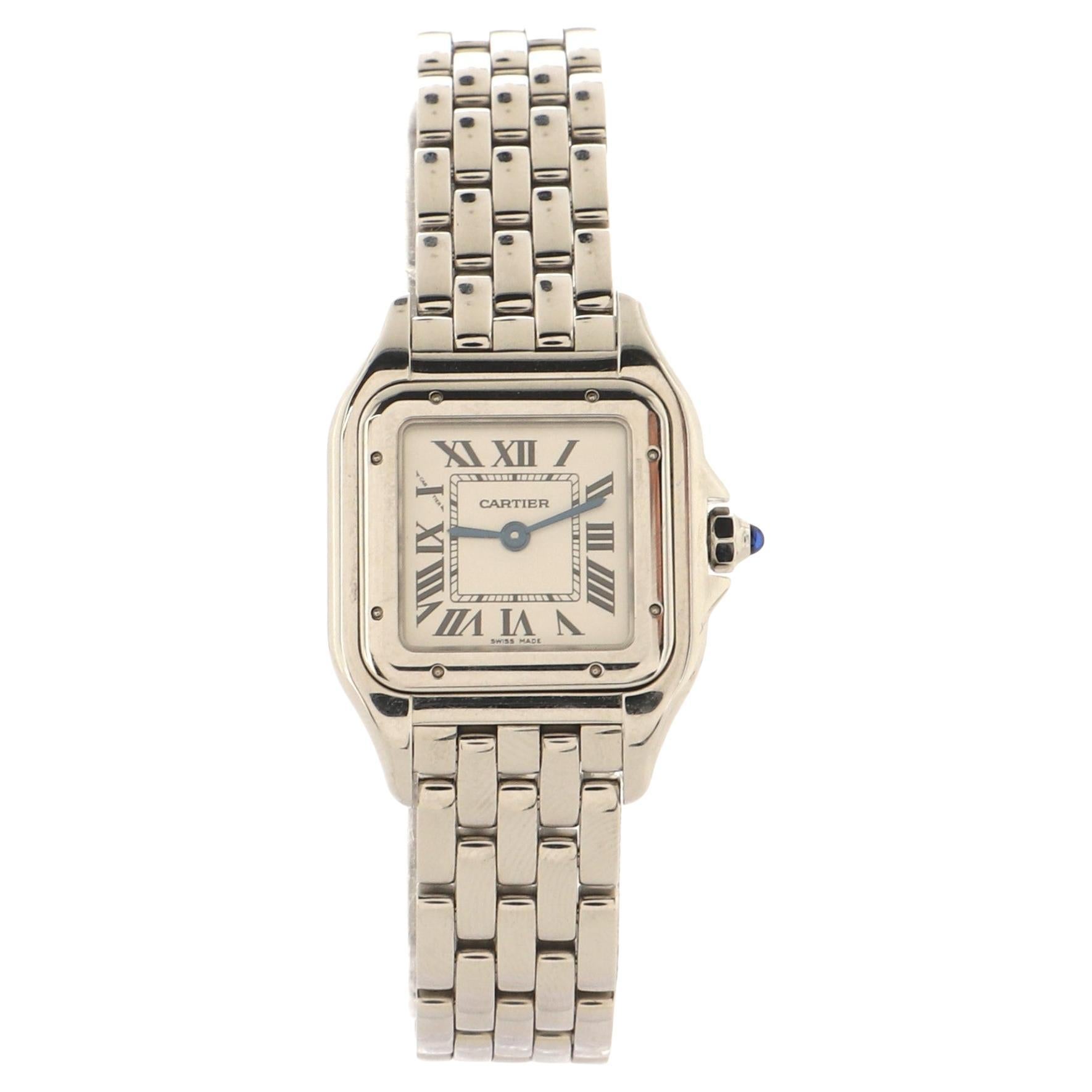 Cartier Panther Mid Size Stainless Steel Quartz Wrist Watch at 1stDibs