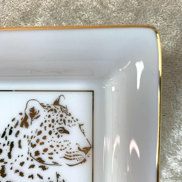 Cartier “Panthere” Face Porcelain Mini Ashtray Gold Rim, Circa 2000 For ...