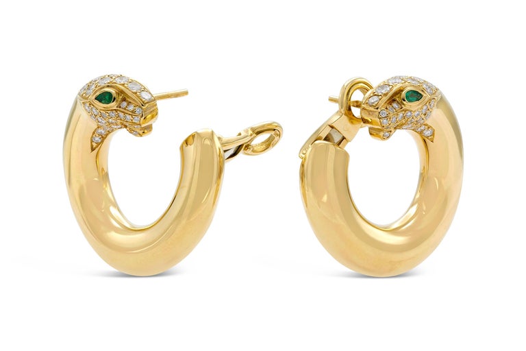 Cartier Panthere Hoop Earrings For Sale at 1stDibs