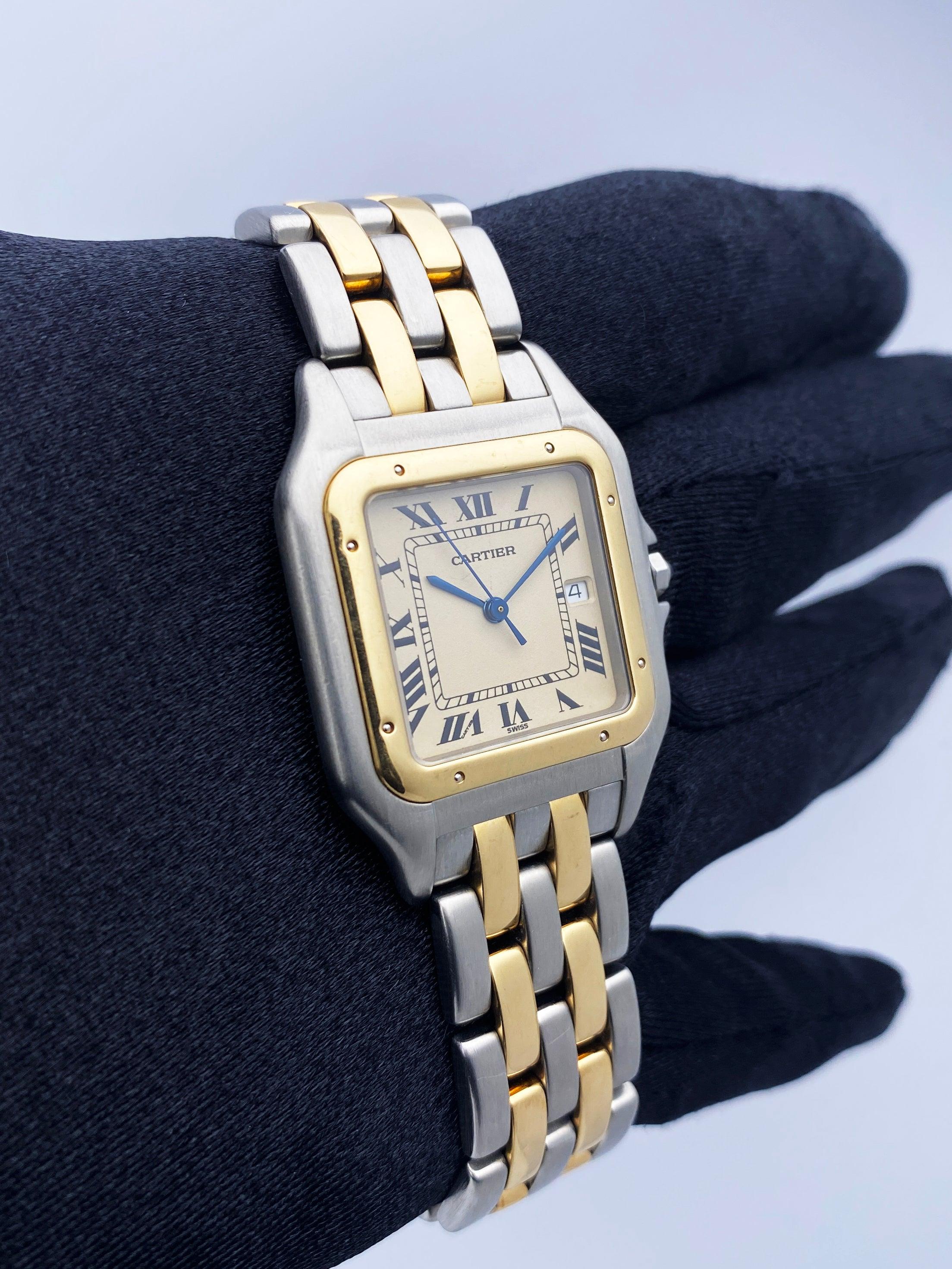 Cartier Panthere Jumbo 187957 Two Tone Mens Watch For Sale at 1stDibs