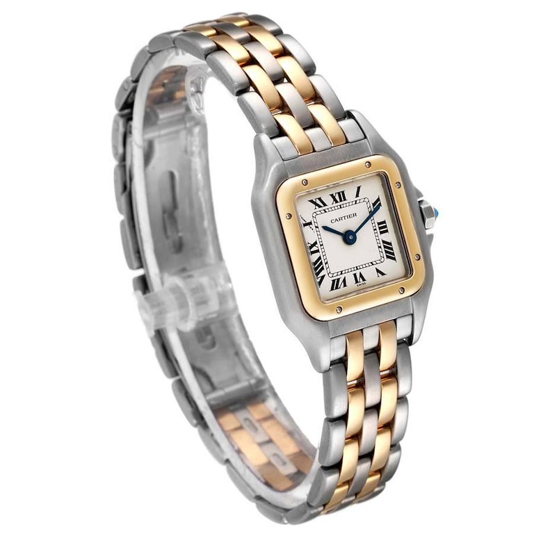 Cartier Panthere Ladies Steel Yellow Gold 2 Row Ladies Watch W25029B6 ...