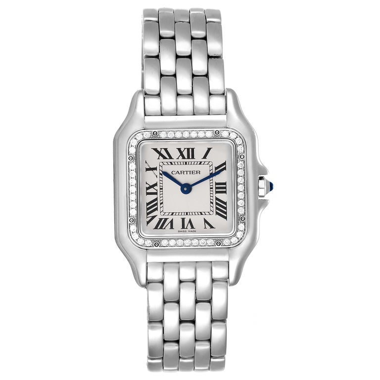 Cartier Panthere Medium Steel Diamond Ladies Watch W4PN0008 For Sale at ...