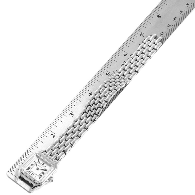 Cartier Panthere Medium Steel Diamond Ladies Watch W4PN0008 For Sale at ...