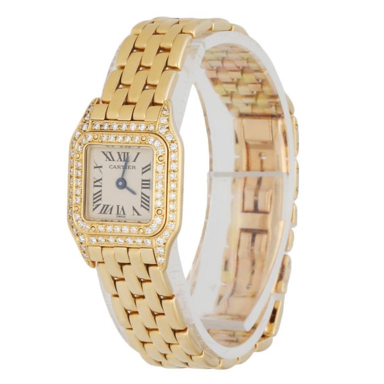Cartier Panthere Mini 1131-1 18K Yellow Gold and Diamond Set Ladies ...