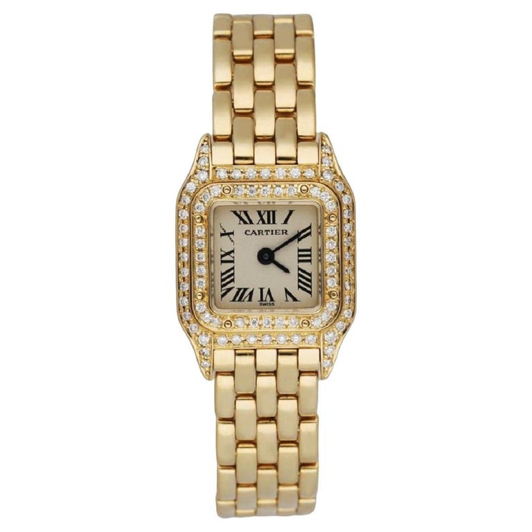 Cartier Panthere Mini 1131-1 18K Yellow Gold and Diamond Set Ladies ...