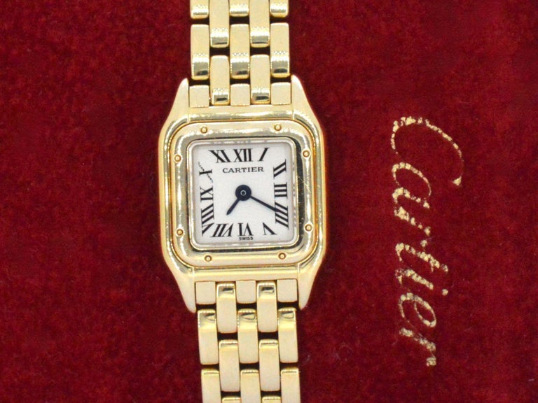 Cartier, Panthere Mini, Golden Watch For Sale at 1stDibs