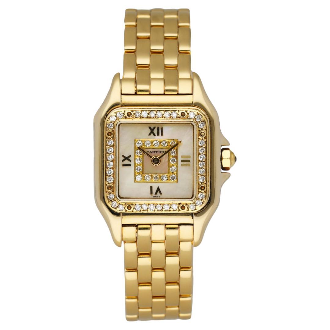 Cartier Panthere original diamonds and sunrise mother of pearl dial ...