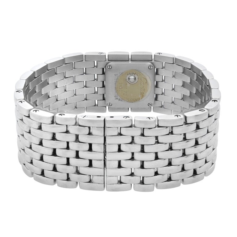 Cartier Panthere Ruban Steel Blue MOP Dial Quartz Ladies Watch W61002T9 ...