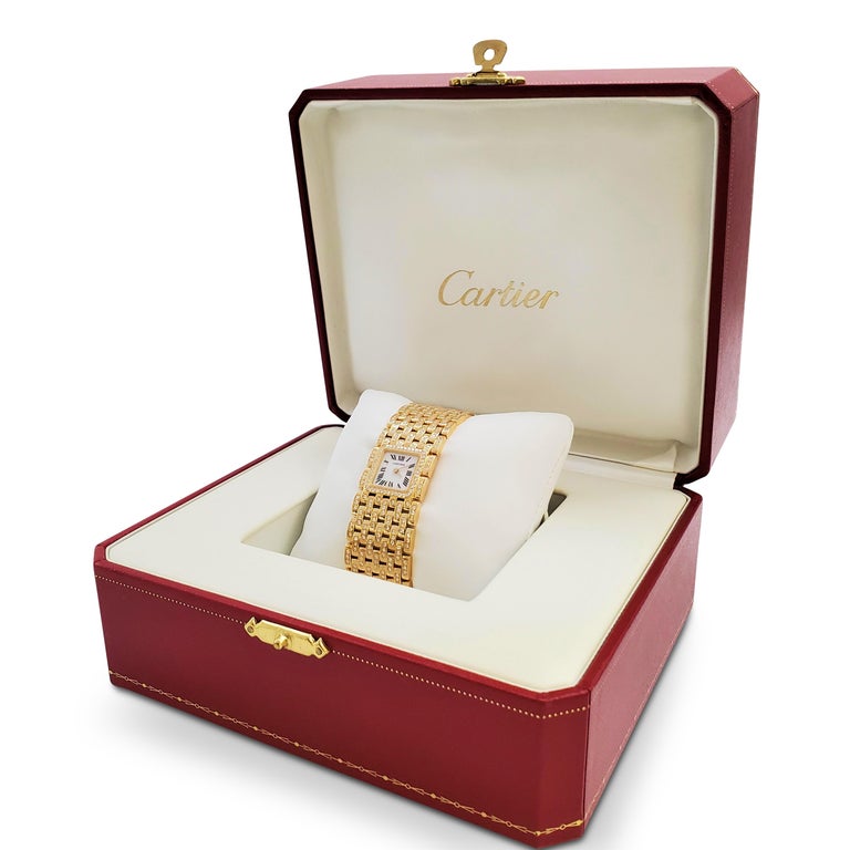 Cartier Panthere Ruban Yellow Gold and Diamond Watch at 1stDibs