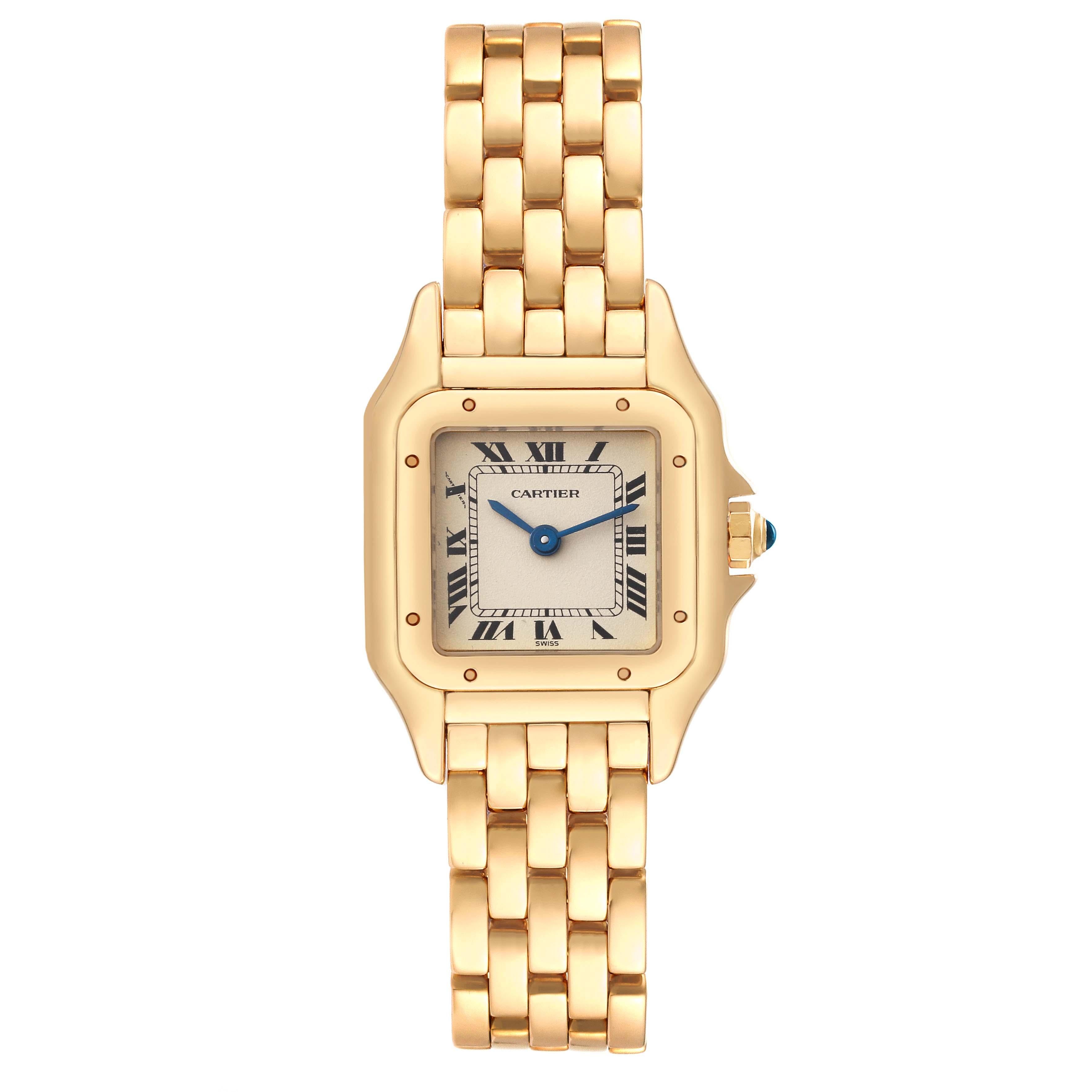 Cartier Panthere Small Yellow Gold Silver Dial Ladies Watch W25022B9 ...