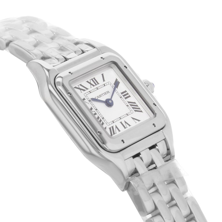 Cartier Panthere Square Face Silver Dial Steel Quartz Ladies Watch ...