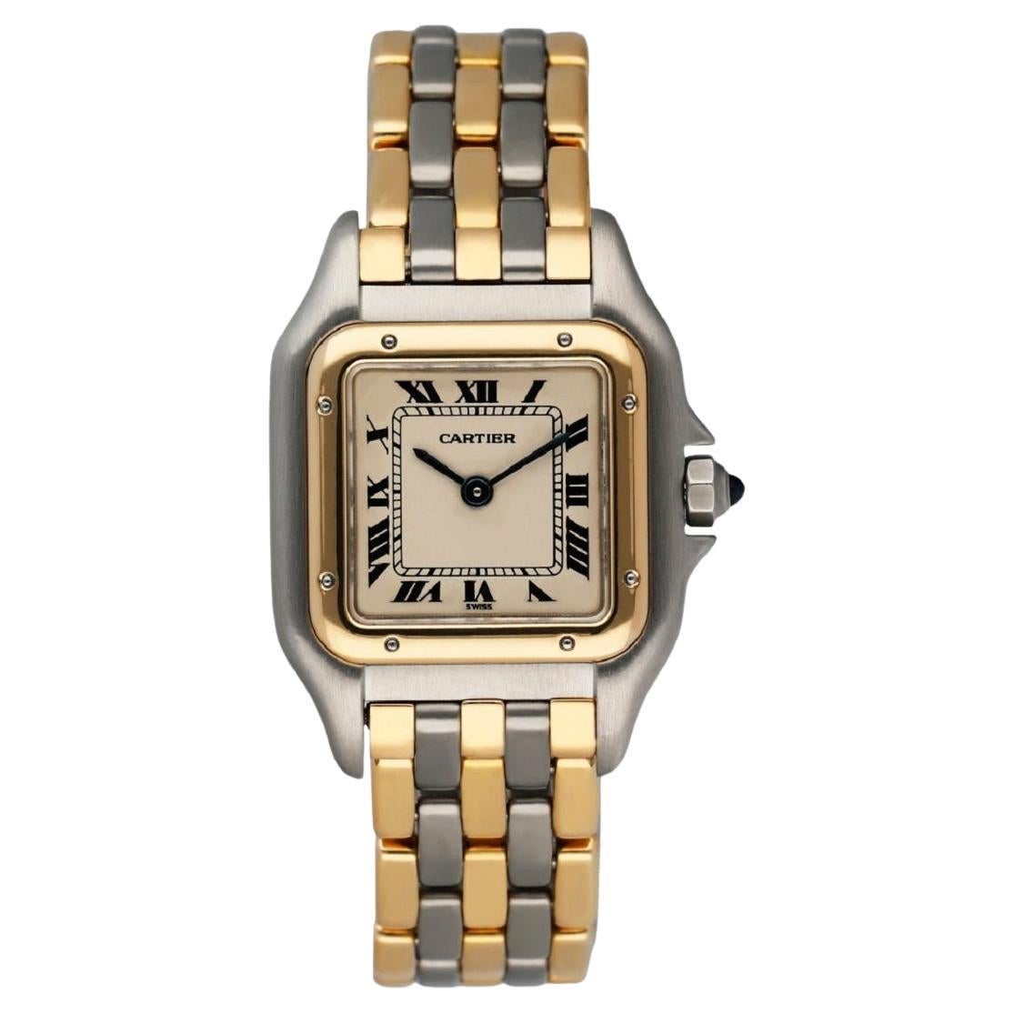 Cartier Panthere De Cartier 3 Row Stainless Steel And 18k Yellow Gold ...