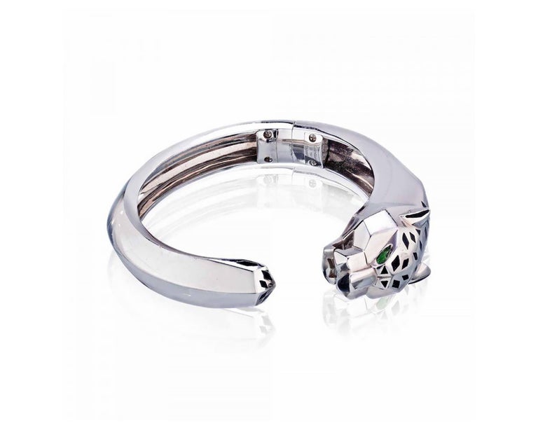 Cartier Bracelet jonc panthère en or blanc - En vente sur 1stDibs