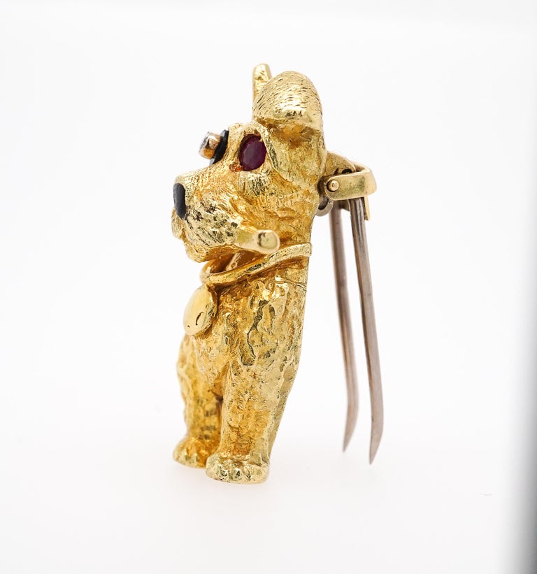 Cartier Paris, 18 Karat Gold, Ruby and Diamond Dog Clip at 1stDibs ...