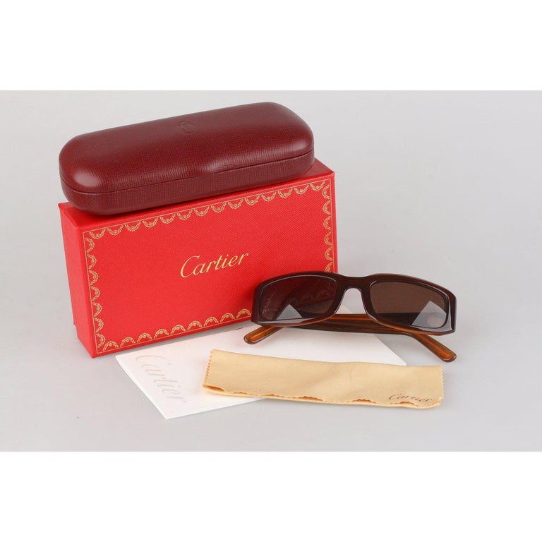 Cartier Paris Brown Womens Small Sunglasses T8200319 New Old Stock For ...