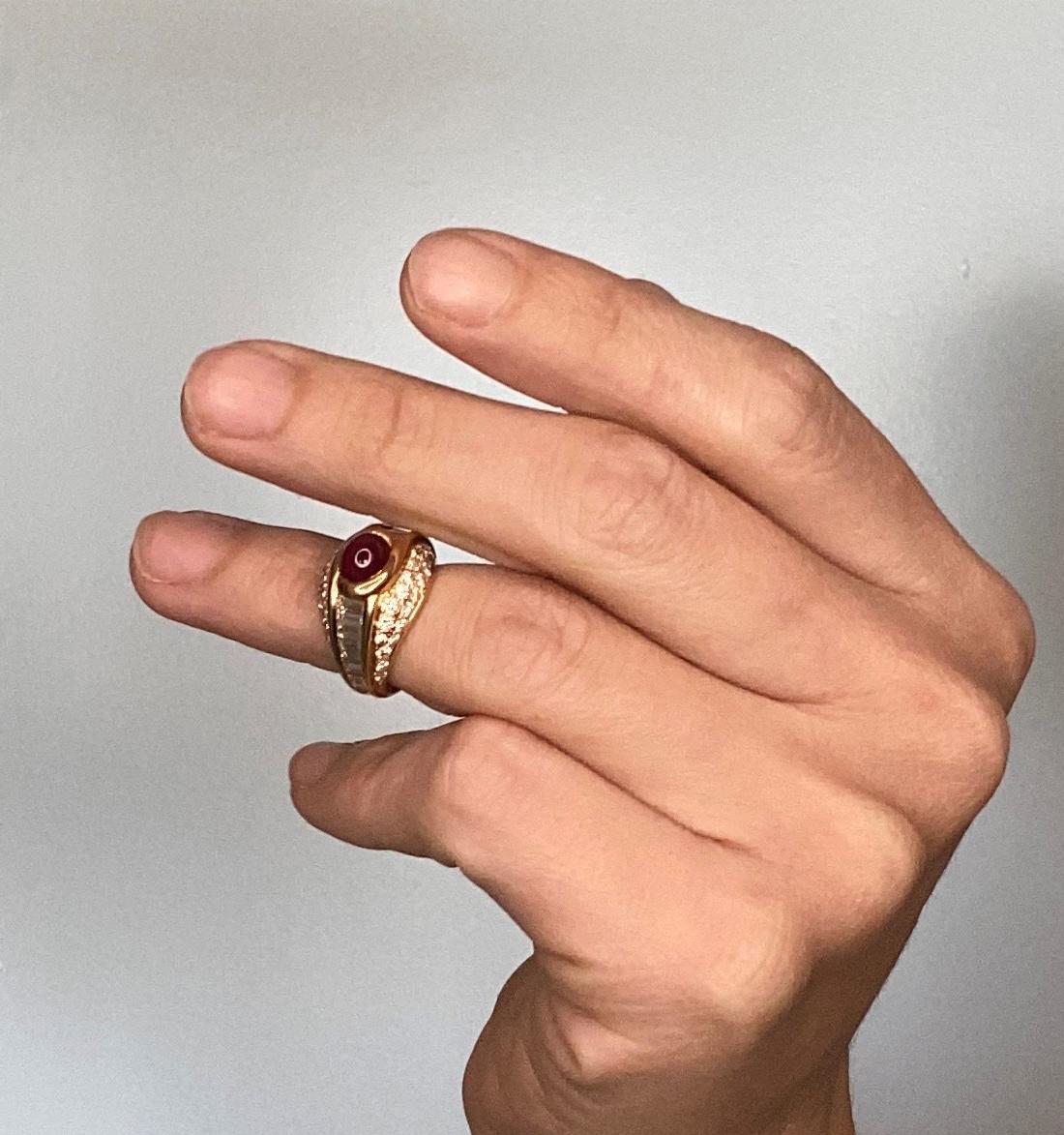 Cartier Paris Cocktail Ring in 18Kt Yellow Gold 4.49 Cts Burmese Ruby ...