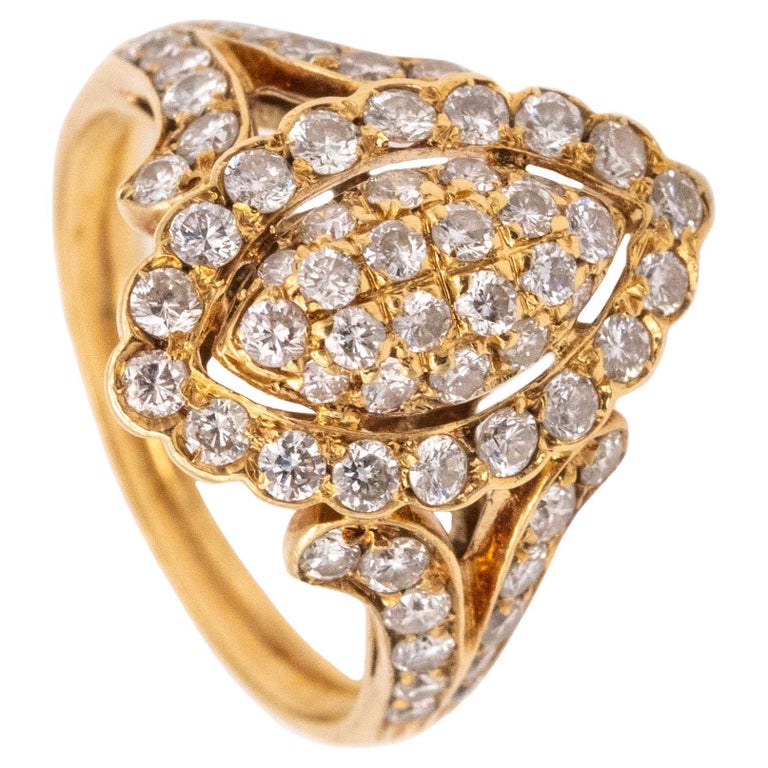 Cartier Paris Cocktail Ring in 18Kt Yellow Gold with 1.86 Cts in VS ...