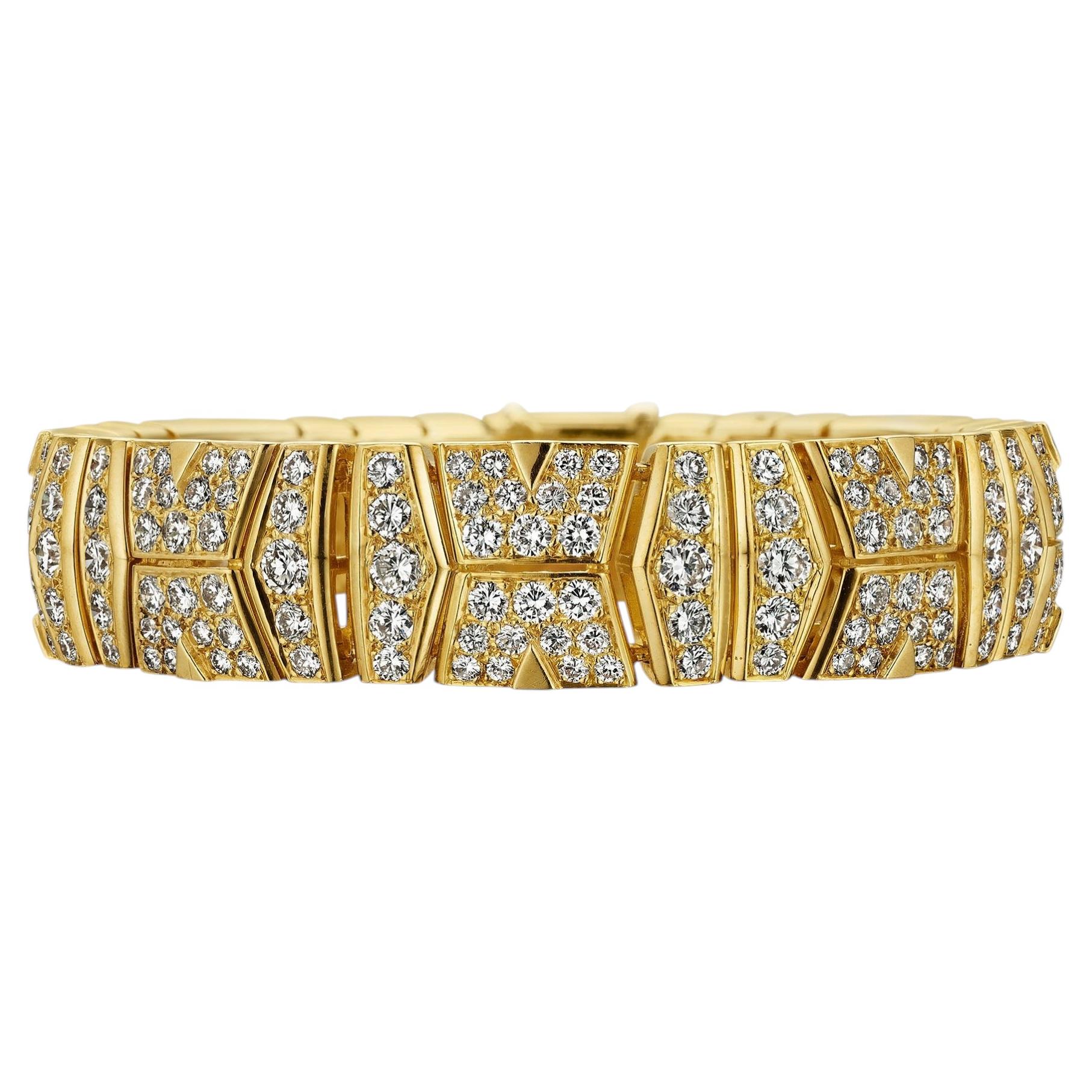 Vintage Harry Winston Diamond Honeycomb Bracelet 18K Gold 46.7 Grams ...