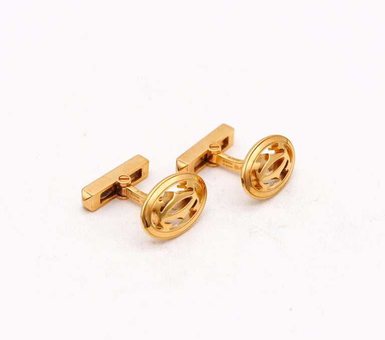 Cartier Paris Double C De Cartier Geometric Cufflinks in Solid 18 Kt ...