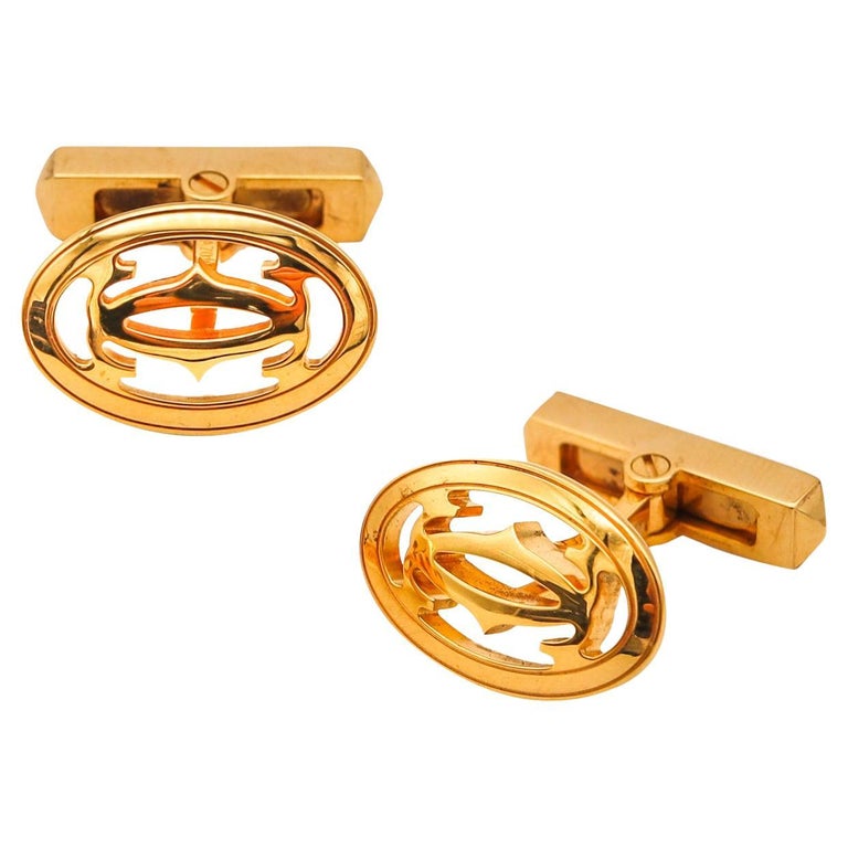 Cartier Paris Double C De Cartier Geometric Cufflinks in Solid 18 Kt ...