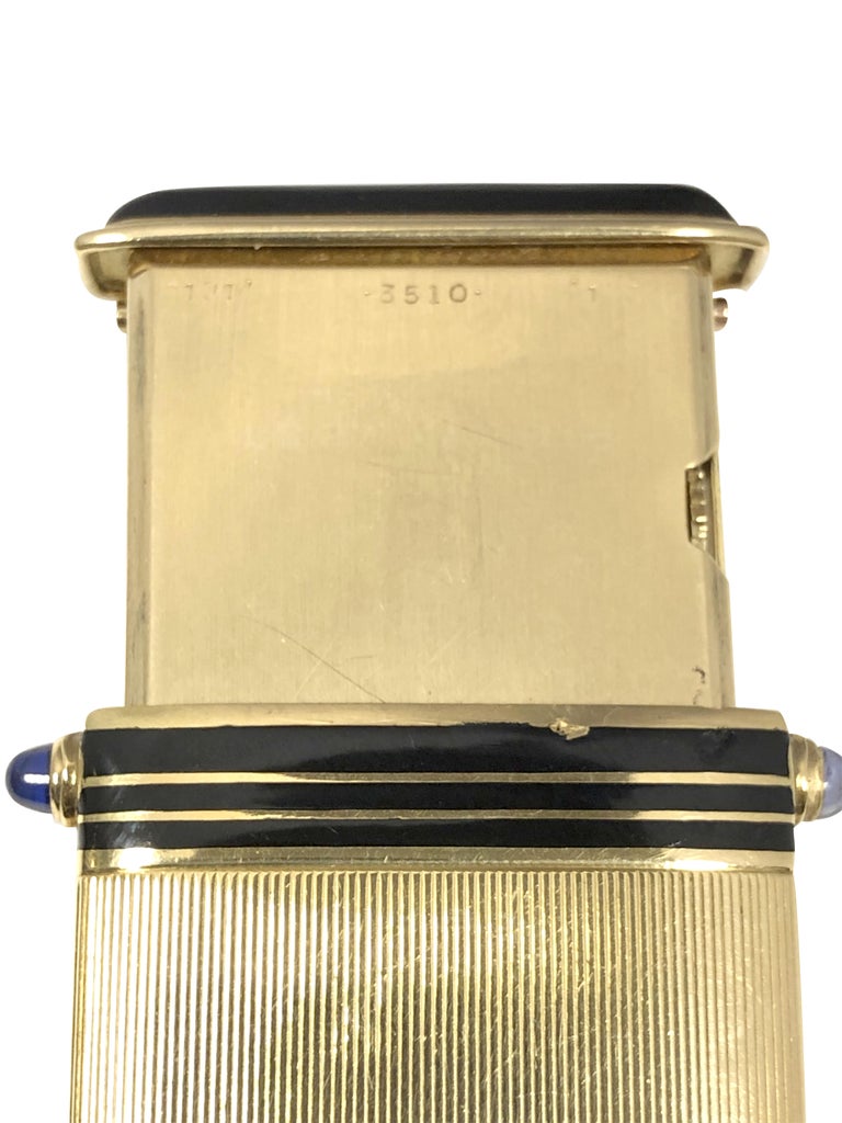 Cartier Paris EWC 1920s Gold and Enamel Art Deco Travel Watch at 1stDibs