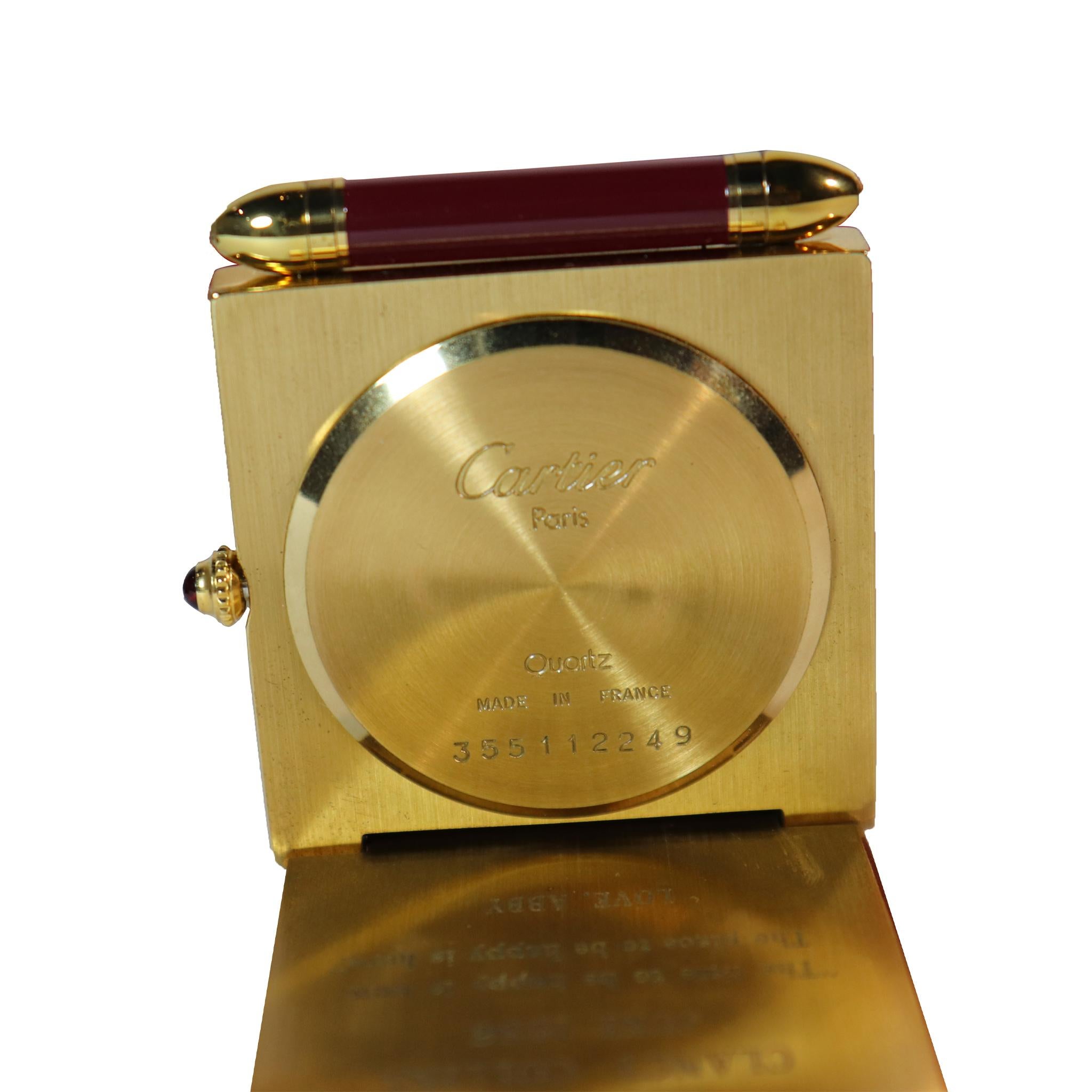 Cartier Paris, French Quartz Quadrant Traveling Alarm Clock at 1stDibs
