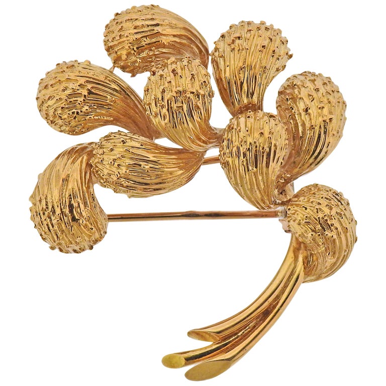Cartier Paris Gold Brooch Pin For Sale at 1stDibs
