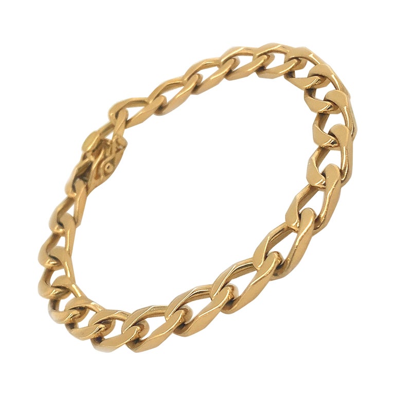Cartier Paris Gold Curb Link Bracelet at 1stDibs | cartier ballon bleu