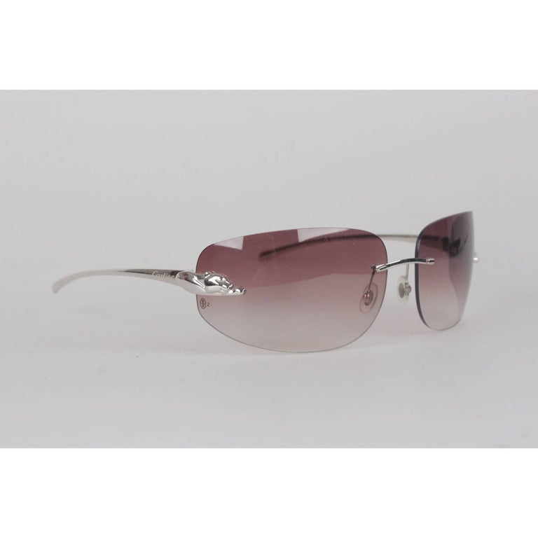 CARTIER Paris PANTHERE Gradient Rimless Sunglasses 110mm For Sale at ...