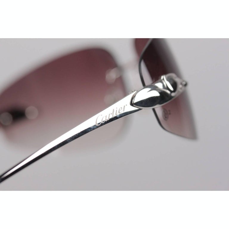 CARTIER Paris PANTHERE Gradient Rimless Sunglasses 110mm For Sale at ...