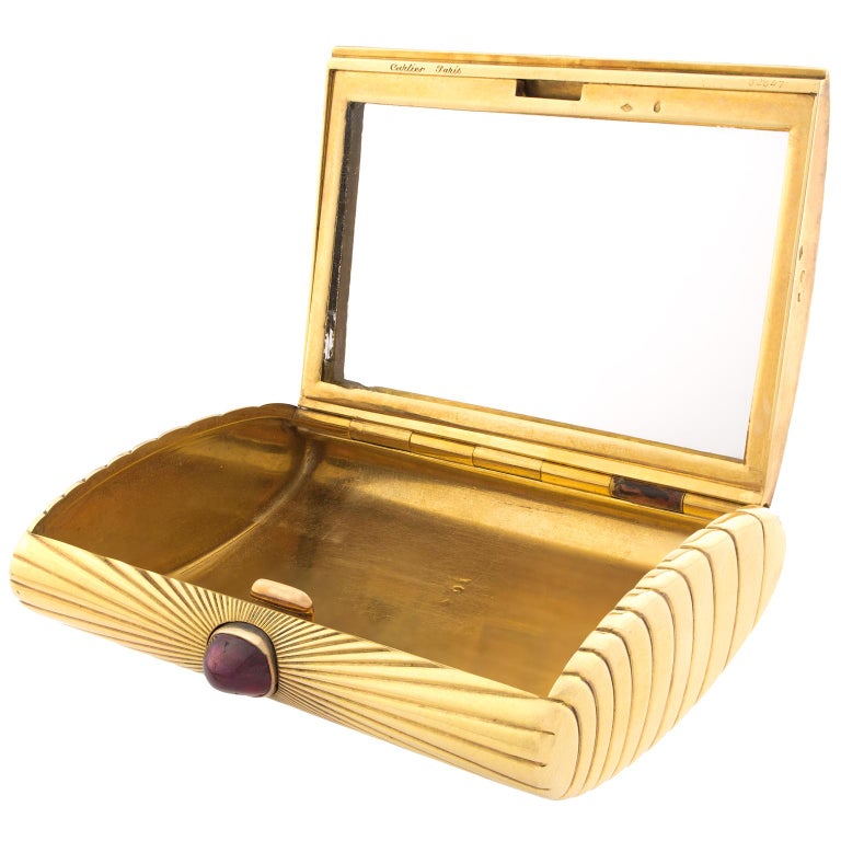 Cartier Paris Ruby 18 Karat Gold Box For Sale at 1stDibs | gold boxes ...