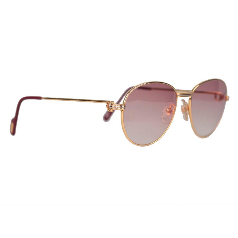 Cartier Paris Vintage Gold S Diamant L.C. Jewelry Sunglasses 1988 55mm ...