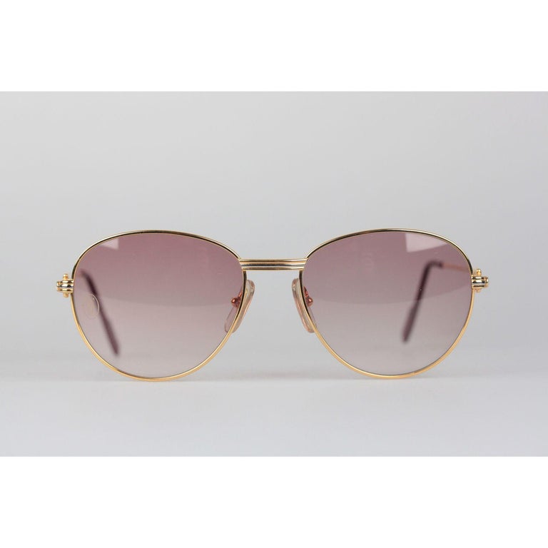 Cartier Paris Vintage Gold S Diamant L.C. Jewelry Sunglasses 1988 55mm ...