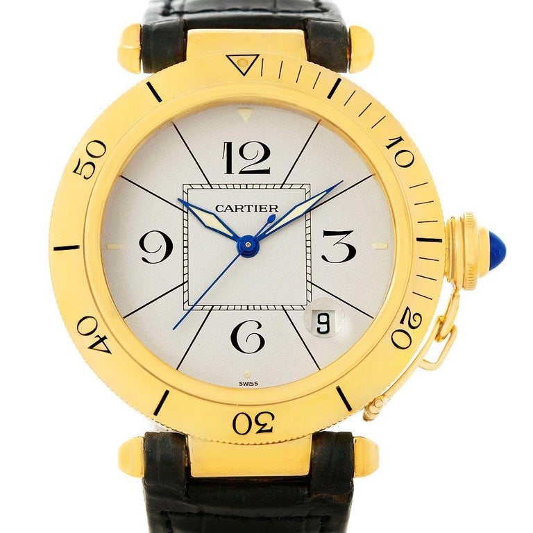 Cartier Pasha 18 Karat Yellow Gold Automatic Men’s Watch For Sale at ...