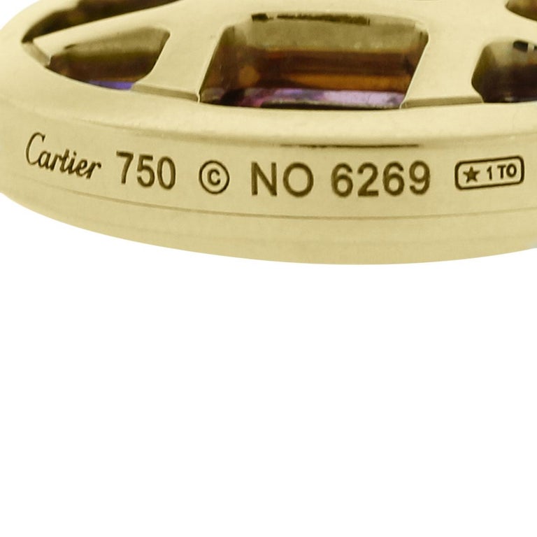 Cartier Pasha 18 Karat Yellow Gold Multi Gemstone Pendant at 1stDibs