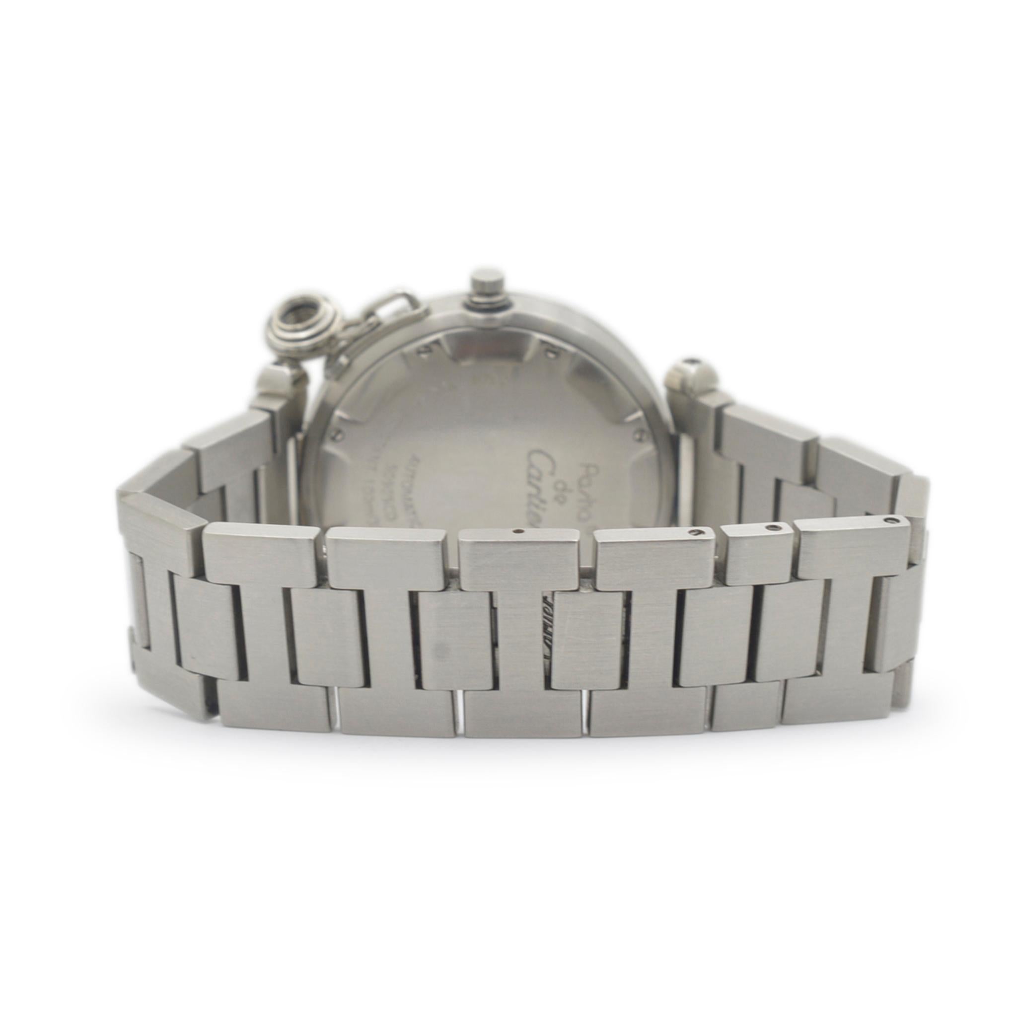 Cartier Pasha 2324 35MM Stainless Steel Men’s Watch For Sale at 1stDibs