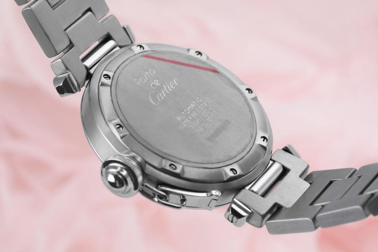 Cartier Pasha #2324 Stainless Steel Custom Diamond Watch For Sale at ...