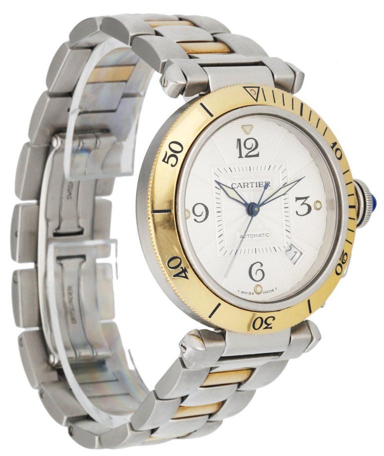 Cartier Pasha 2378 18K Yellow Gold and Stainless Steel Men's Watch Full ...