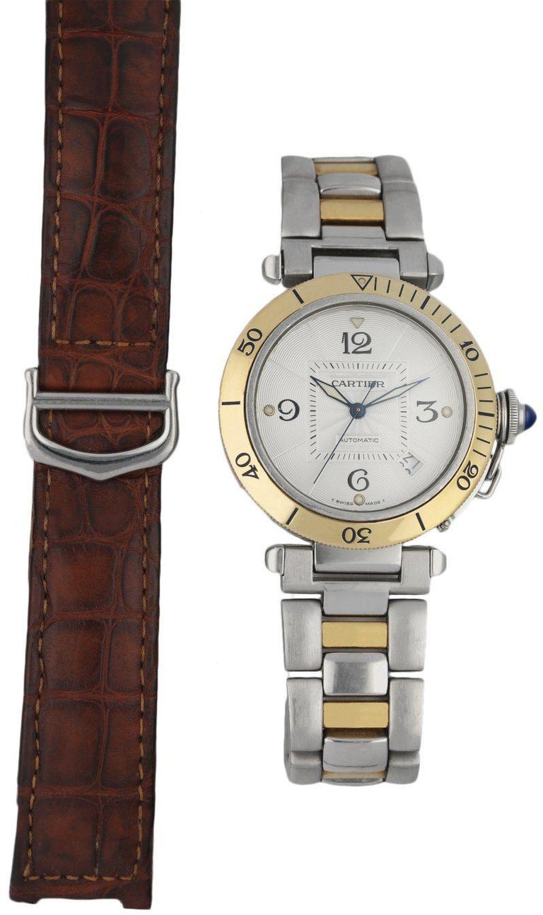 Cartier Pasha 2378 18K Yellow Gold and Stainless Steel Men's Watch Full ...