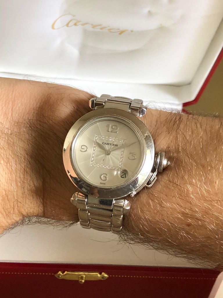 Cartier Pasha Automatic Gold 18 Karat Diamonds Pasha or Gris 18 Karat ...