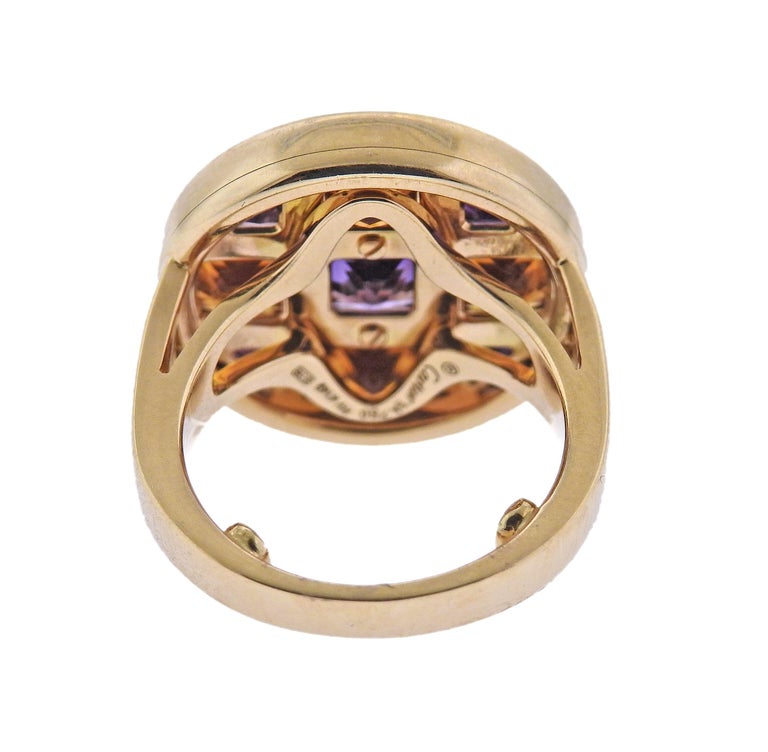 Cartier Pasha Citrine Amethyst Gold Ring For Sale at 1stDibs