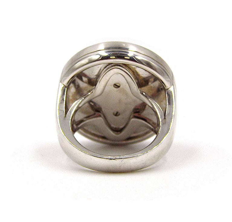 Cartier Pasha Mother Of Pearl Diamond 18K White Gold Ring For Sale at ...