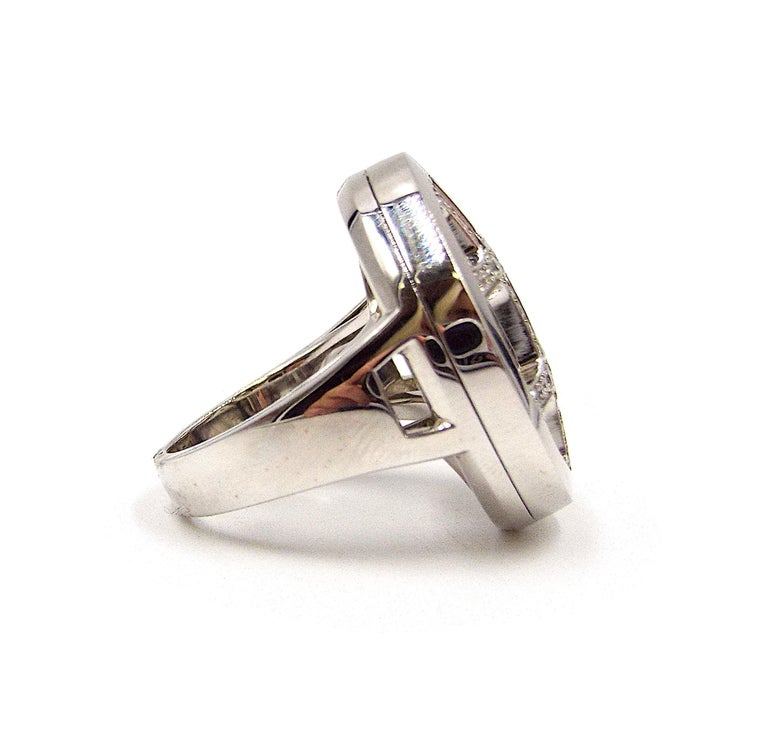 Cartier Pasha Mother Of Pearl Diamond 18K White Gold Ring For Sale at ...
