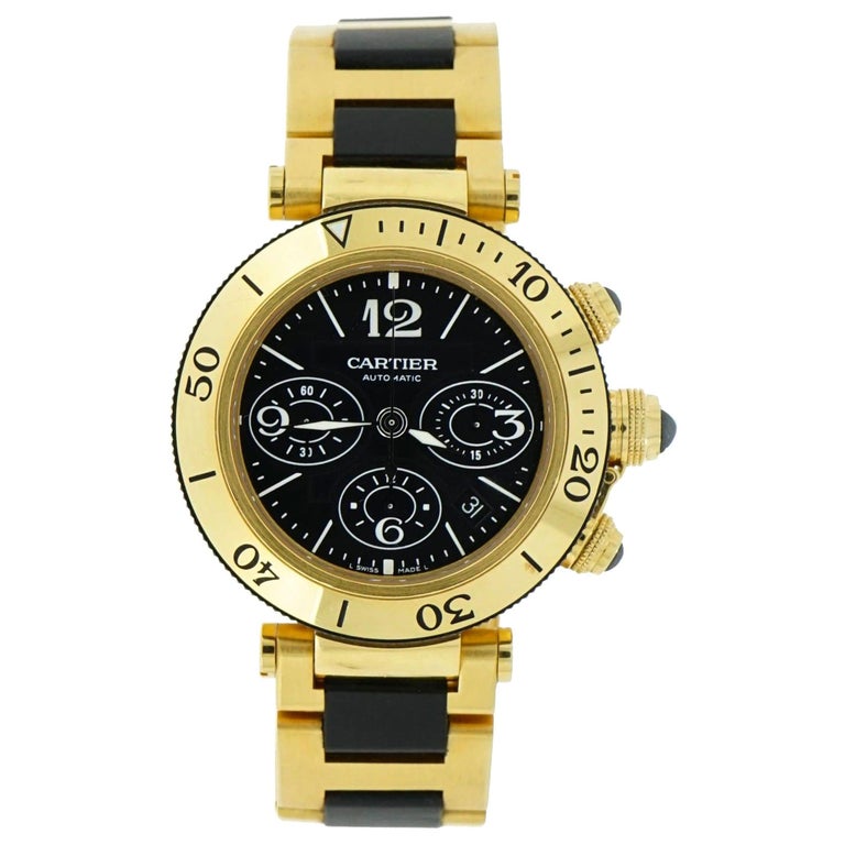 Cartier Pasha Seatimer Chronograph 18 Karat Yellow Gold at 1stDibs