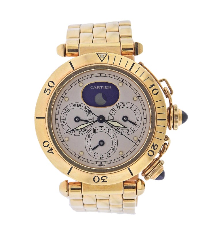 Cartier Pasha Yellow Gold Perpetual Calendar Watch, 1986 For Sale at ...
