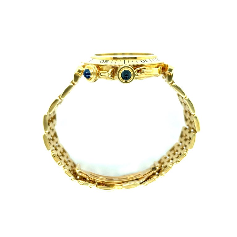 Cartier Pasha de Cartier 18k Moon Phase Calendar Watch, 1986 For Sale ...