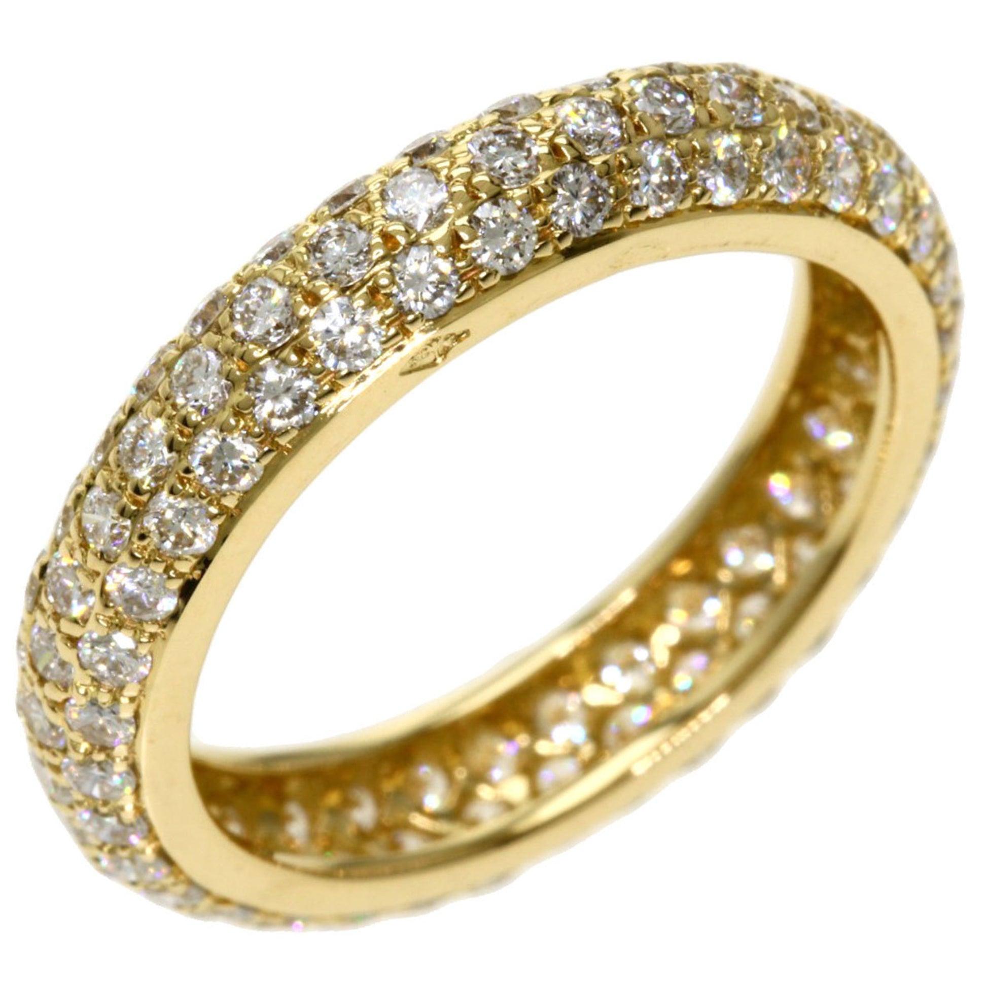 Cartier Pave Eternity Full Diamond Ring in 18K Yellow Gold For Sale at 1stDibs