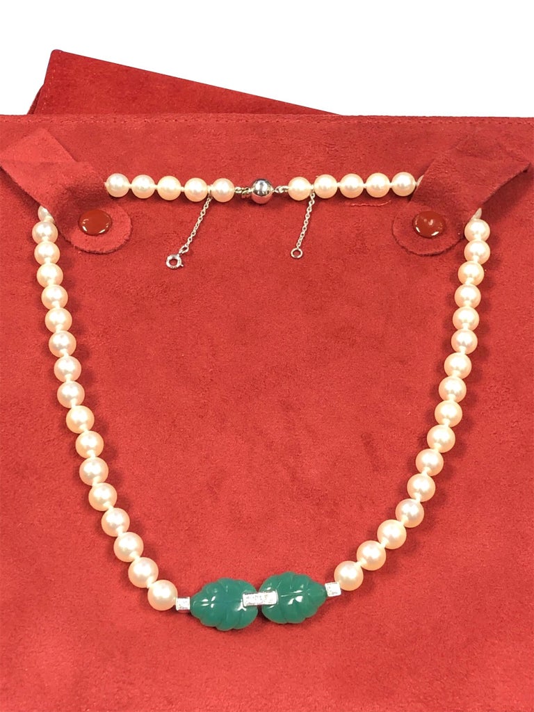 Cartier Pearl Gold and Stone Set Necklace at 1stDibs